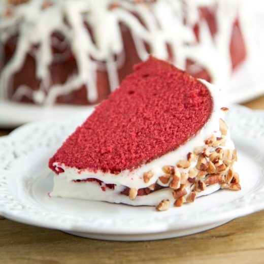 Red Velvet Pound Cake with Cream Cheese Glaze