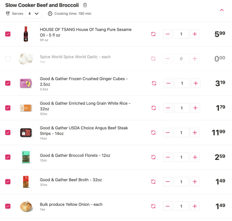 Dinner Menu + New Target Shop Button - Divas Can Cook