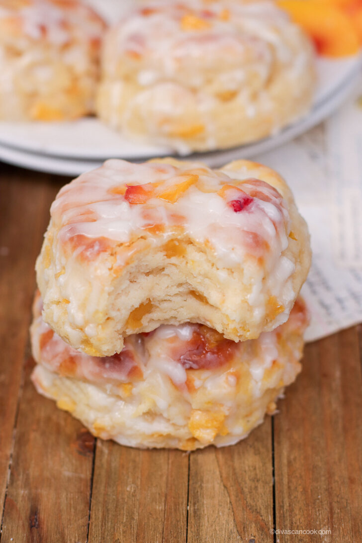 Peach Buttermilk Biscuits - The BEST Loaded with Peaches